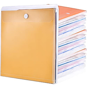 24 Pcs 12 x 12 Scrapbook Paper Storage Organizer Top Loading Plastic Paper Holder Craft Paper Storage Scrapbook Organization and Storage for Holding Scrapbook Paper Vinyl Paper Files Photos, Clear