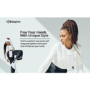 blaspins Crossbody Lanyard Strap Case for iPhone 13, Neck Cross Body, Adjustable Holder Removable, Drop Protection Shockproof, Hands-Free Silicone Case Cover 6.1 inch, 150 cm Strap, iP13 - White