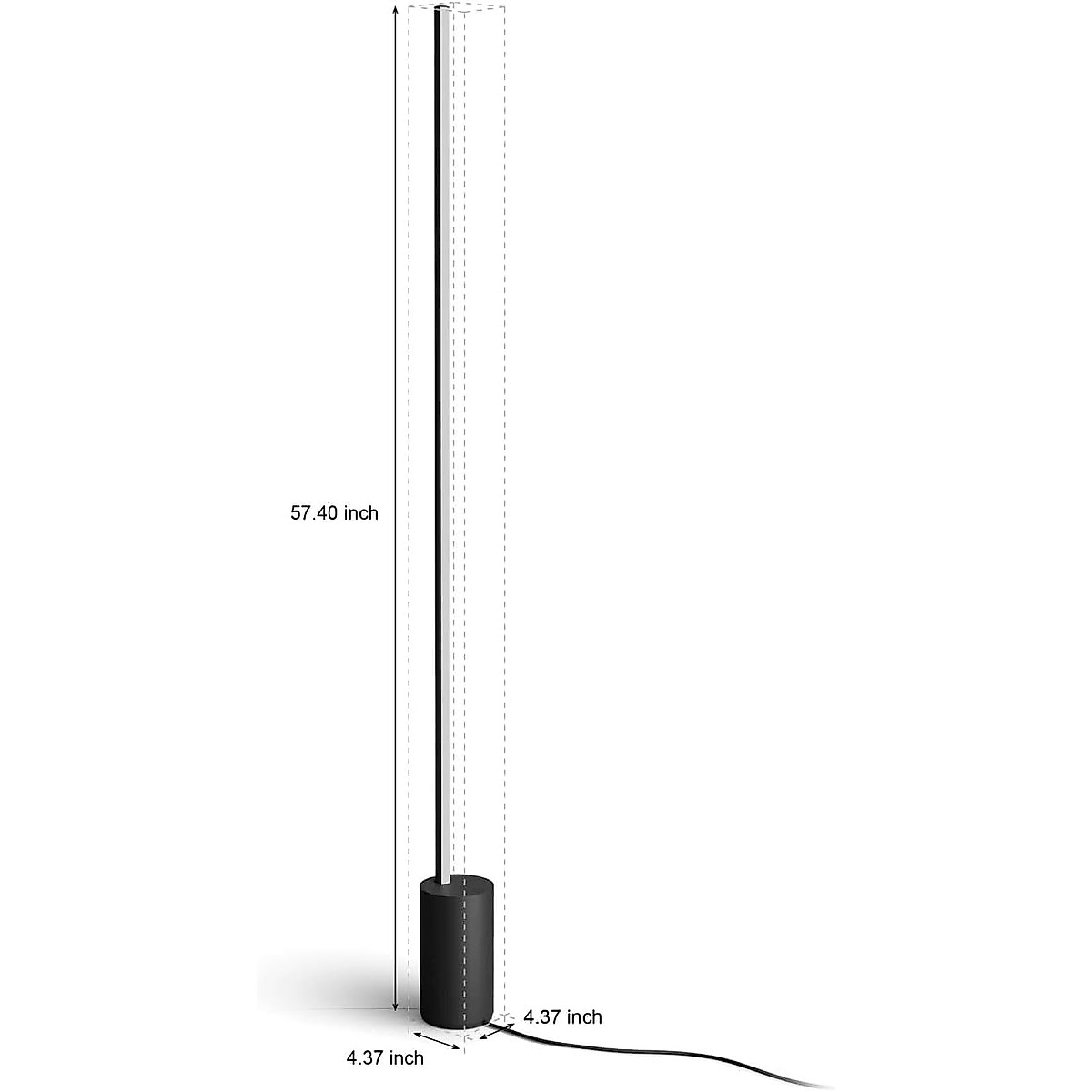 Philips Hue Gradient Signe Floor Lamp, Compatible with Alexa, Apple HomeKit and Google Assistant, Black