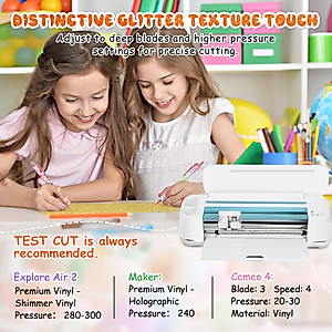 TECKWRAP Shimmer Vinyl Glitter Adhesive Sheets for Craft Cutter 12" x 12" 10 Sheets/Pack