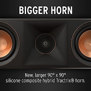 Klipsch Reference Premiere RP-500C II Center Channel Speaker with Updated Tractrix Horn and Port Technology and 5.25” Cerametallic Woofers for Crystal-Clear Home Theater Dialogue in Ebony