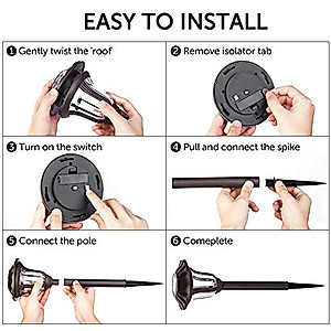 GIGALUMI Solar Pathway Lights, 8 Pack Bright Solar Garden Lights, Solar Powered Walkway Lights, Solar Lights Outdoor Waterproof Solar Path Lights for Yard, Patio, Driveway (Cold White)…