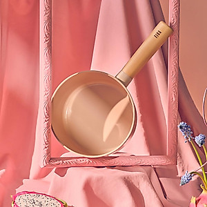 Neoflam FIKA 1.7QT 18cm Mini Peach IH Saucepan with Glass Lid, Full Induction Heating