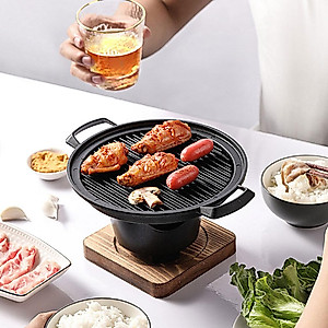 Abaodam Griddle 1 Set Korean Bbq Accessories Outdoor Stove Japanese Charcoal Stove Miniature Hibachi Grill Grill Food Charcoal Plate Tray Mini Korean Grill Barbecue Supplies Wood Indoor