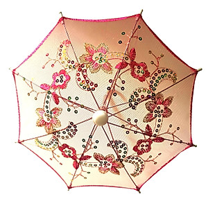 Handmade Umbrella Chhatra For Religious Sculpture/Bal Krishna/Ganesha/Laddu Gopal Idol Red 3AU15