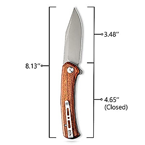SENCUT Snap Folding Pocket Knife, Liner Lock Knife, G10 and Wood Handle with Reversible Clip SA05D