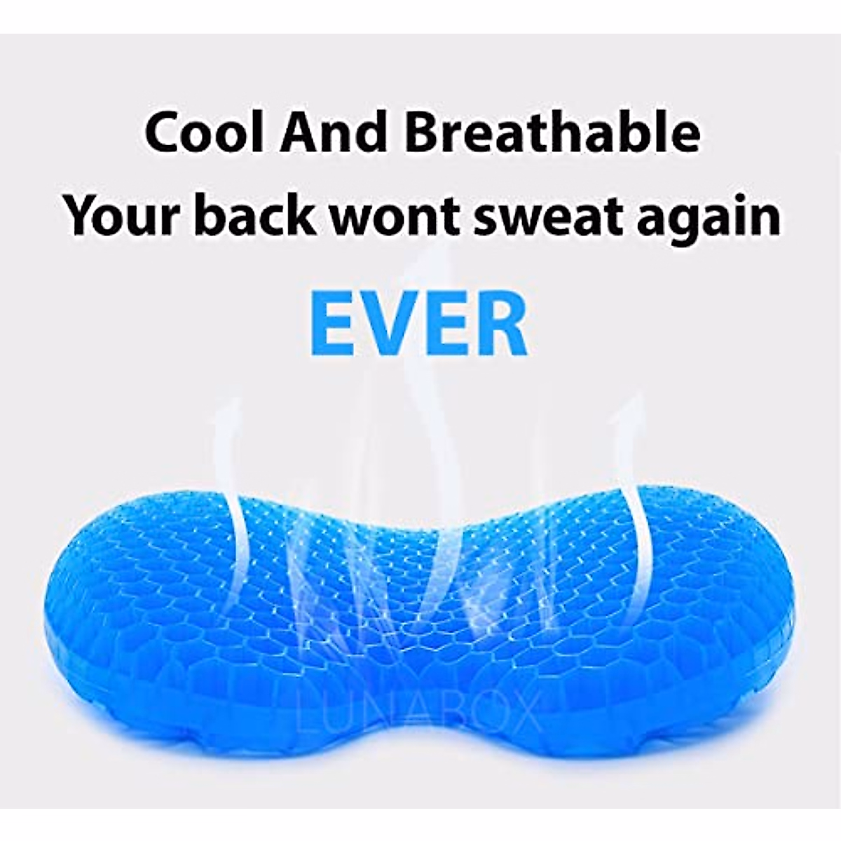 LunaBox Dense Lumbar Pillow - Ergonomic Patented Multi-Region Back Support for Lower Back Pain Tailbone Relief, Lumbar Support Cushion w/Strap for Home, Office Chair and Sofa - Black