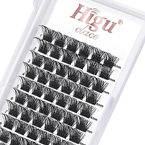72 Pcs Lash Clusters DIY Eyelash Extension C Curl 14mm Wide Stem Cluster Lashes Individual Lashes Cluster Lashes Wisps Reusable Professional Makeup for Self-application (Volume R-05 C 14mm)