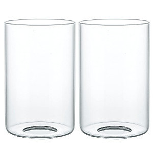 Skelang 2 Pcs Clear Glass Shade, Cylinder Glass Lamp Shade with 1-5/8" Fitter, Lampshade Replacement for Lighting Fixture, Chandelier, Table Lamps, Wall Lamp
