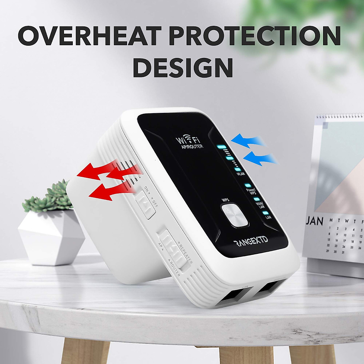 RANGEXTD WiFi Extender with Ethernet Port - WiFi Signal Amplifier Increases Home WiFi Coverage | Single-Band 2.4GHz WiFi Range Booster Fixes Dead Spots | Up to 300Mbps Speed, 10 Devices