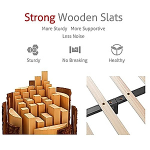 SHA CERLIN Full Size Bed Frame Luxury Wave-Like Modern Upholstered Low Profile Platform Bed, Faux Leather Sleigh Bed with Adjustable Headboard, No Box Spring Needed, Black