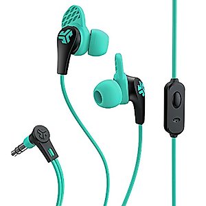 JLab JBuds Pro Signature Earbuds, Titanium 10mm Drivers, Music Controls, Universal Mic, Custom Fit with Cush Fins, Teal