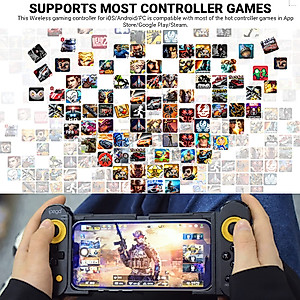 arVin Mobile Gaming Controller for iPhone Android Gamepad with Turbo, 3.5mm Audio Converter, Wireless Game Joystick for iPhone 14/13/12/11/X, iOS, iPad, Samsung Galaxy, TCL, Tablet, PC, Call of Duty