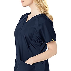 WonderWink Womens Origins Lima Plus Size Women's Top Medical Scrubs Shirt, Navy, XX-Large US