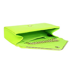 Girly HandBags Metallic Frame Clutch Bag (Neon Green)