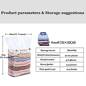 Revolutionary Plastic Space Saver Vacuum Storage Bag for Clothes,No Need Pump Vacuum Seal Bags for Clothing,Reusable Compression Vaccummpacking Bags for Storage,Small,4PCS, 27.5”×19.7”