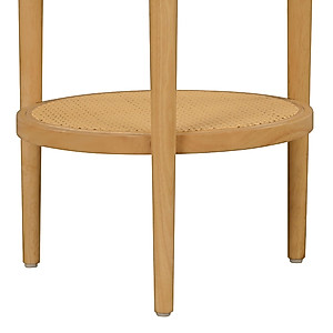 Nathan James Sonia Round Modern Side Accent or End Living Bedroom and Nursery Room, 1 Table, Light Brown Wood