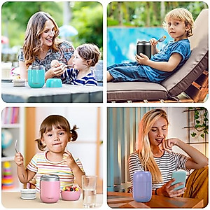 Winproper 16OZ Food Container for Hot Food, Airtight Insulated Food Jar for Adult & Kids, Stainless Steel Vacuum Lunch Container, Kids Lunch Cup with Spoon, School, Office, Picnic, Outdoor, Black