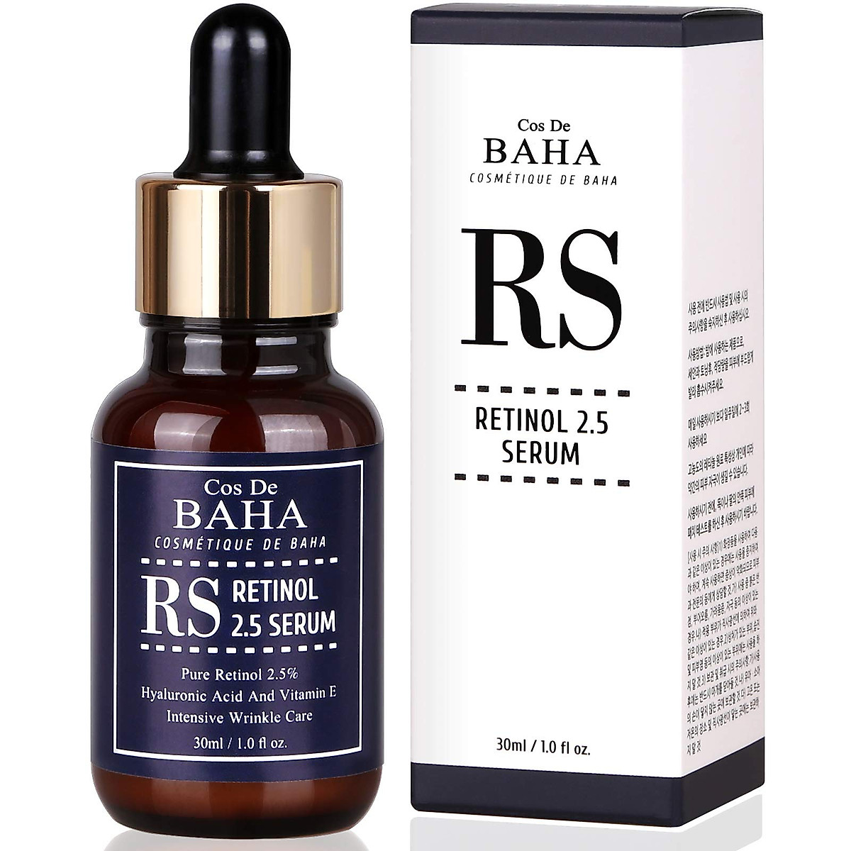 Retinol 2.5% Solution Facial Serum with Vitamin E - Facial Crepe Erase, Age Spot Remover, High Strength Solution for Face without a Prescription, 1 Fl Oz (30ml)