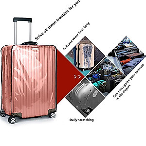 Esholife Luggage Covers for Suitcase Tsa Approved Clear PVC Waterproof Suitcase Covers Luggage Protectors 18-21Inch (18.50''H x 14.37''L x 9.44''W)