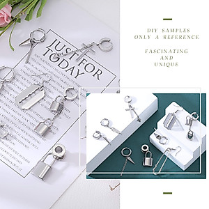 ZS 230 Pieces DIY Ear Tunnels Accessories Dangle Gauges Body Piercing Jewelry, Stainless Steel 4g - 7/8 inch Dangle Ear Gauges for Women/Men (Gauge=00g(10mm))