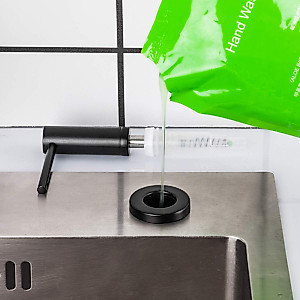 Matte Black Kitchen Sink Soap Dispenser GAPPO Countertop Pump Hand Lotion Built in Bottle Upgrade Stainless Steel Screw