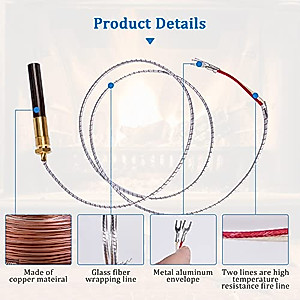 ChangTa Gas Fryer Thermopile Thermocouple 2-Wire Replacement for Imperial Elite Frymaster Dean Pitco and Italian FAGE Gas Pizza Oven