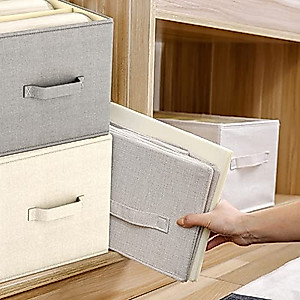 Homzing Drawer Organizers for Clothing Wardrobe Clothes Organizer Clothing Organizer with Handle Foldable Use to Thin Jeans Pants T-shirts Leggings Built-in PP Board-4pcs