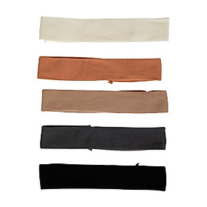 Goody Ouchless Jersey Fabric Headwraps, Wide Cloth Headbands, Neutral Colors, For Women and Men,6 Ct