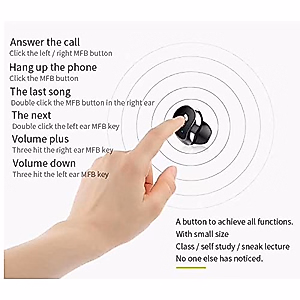 KENKUO Wireless Earbuds, Powerful Customized Sound with Big Bass, Built-in 4 Mic, Button Control, IPX6 Waterproof Bluetooth Ear Buds, Wireless Earphones Compatible with Android & Apple, Black