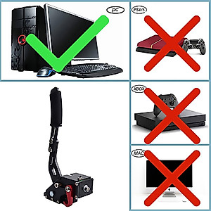 CNRAQR USB Handbrake for Windows Video Game Controller, 16-Bit Non-Contact Sensor, Low-Carbon Steel Construction, Easy to Assemble and Carry