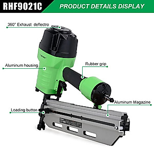 DOTOOL Framing Nail Gun 21 Degree 2-Inch to 3-1/2-Inch with Tool-Less Depth Adjustment Pneumatic Framing Nailer Air Nail Gun for Wall Sheathing, Siding Mount
