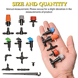 190 Pcs Barbed Connectors Irrigation Fittings Kit,Drip Irrigation Barbed Connectors 1/4''Tubing Fittings Kit for Flower Pot Garden Lawn(Straight Barbs,Single Barbs,Tees,Elbows,End Plug,4-Way Coupling)