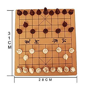 IADUMO Chinese Chess Set,Traditional Xiangqi Board Game with Resin Chess Pieces,Leather Travel Chess Set,Women & Men Gifts for Christmas Thanksgiving Birthday