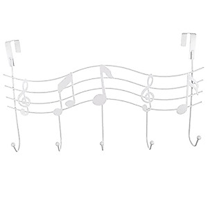 Key Hooks Towel Hooks Key Hook Over Door Towel Rack Over The Door Hooks Music Note Metal Hook Coat Hat Bag Wall Hook Hanger Organizer Holder White Over Door Towel Rack Towel Hook