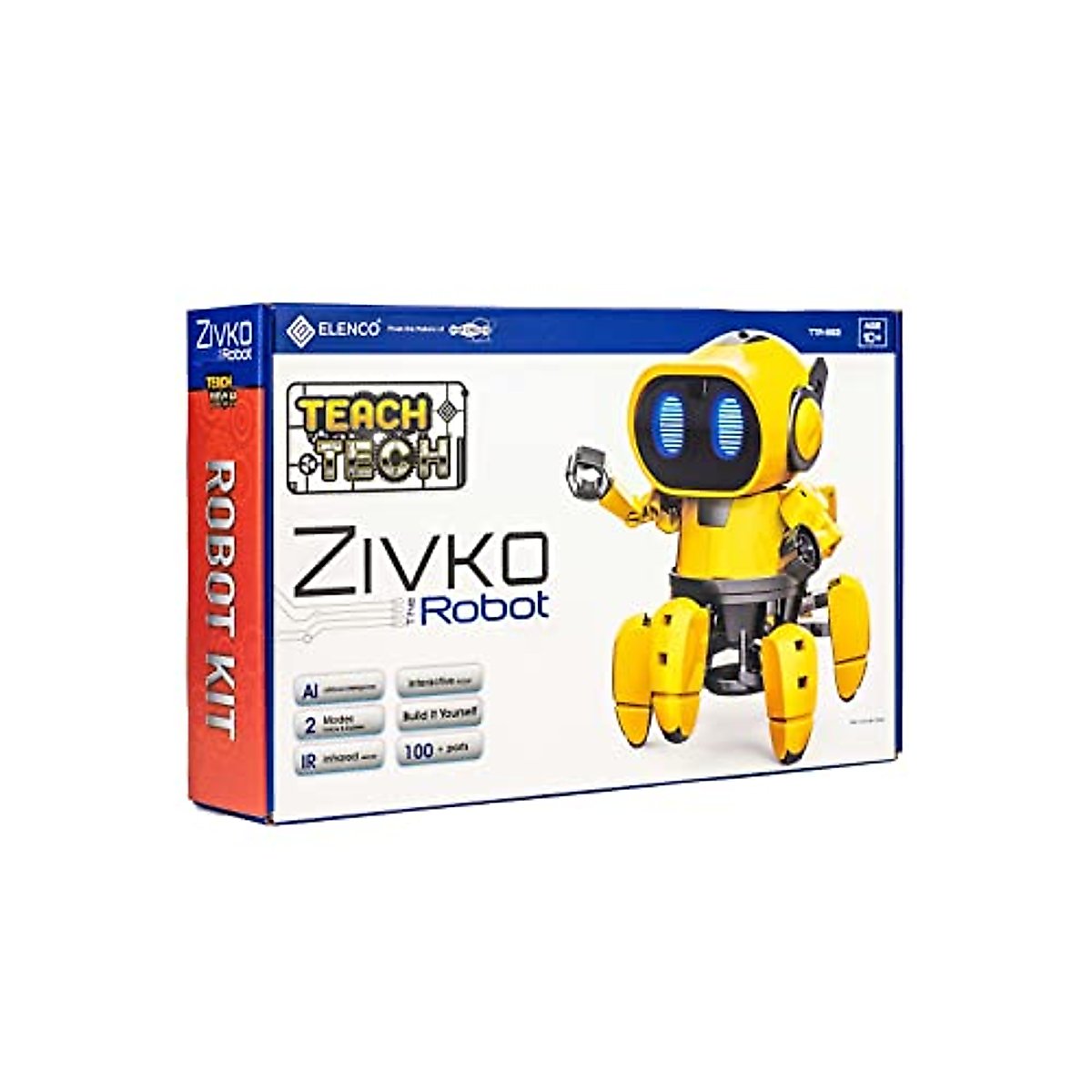 Elenco Teach Tech “Zivko The Robot”, Interactive A/I Capable Robot with Infrared Sensor, STEM Learning Toys for Kids 10+, includes Assembly Parts