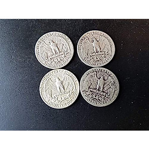 1932 Various Mint Marks - 1964 Silver Washington Quarters 4-coins ($1.00 face) one from each decade 30s 40s 50s 60s 1/4 Avg Circulated and better