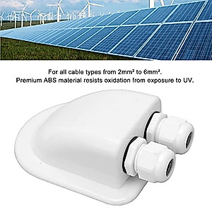 ABS Double Solar Cable Entry Gland, IP68 Waterproof Double Cable Entry Gland, 2mm to 6mm, for Solar Panels, Boat, RV, Campervan (White)