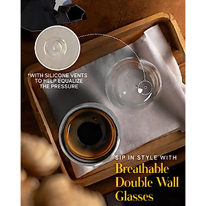 Kitchables Double Walled Glass Coffee Mugs Set of 2,12oz - Insulated Clear Coffee Mug for Cappuccino, Latte, Tea, Espresso - Latte cup - Tazas Para Cafe