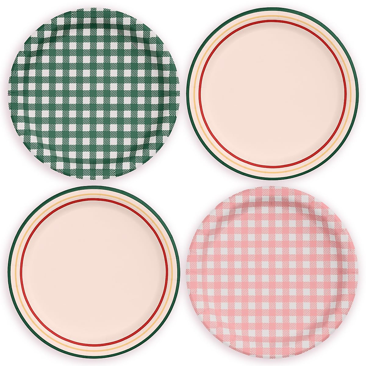 xo, Fetti Camp Gingham Paper Plates - 24 pk, 9" | Bachelorette Decorations, Camp Bride, Getting Lit + Getting Hitched, Gingham Birthday Party, Glamping Baby Shower Supplies, Cool Cake Plates