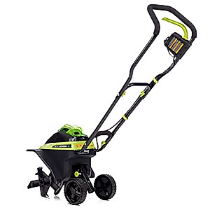 Earthwise Power Tools by ALM TC70040EW 11-Inch 40-Volt Lithium-Ion Cordless Electric Tiller/Cultivator, 4Ah Battery & Charger Included, Green