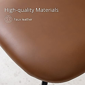 Indoor/Outdoor Faux Leather Bar Stools Set of 4,Rattan and Wood Backrest with Metal Legs，Modern Upholstered Square seat Chair Counter Height Barstools for Bistro Home Office Restaurants,24",Red Brown