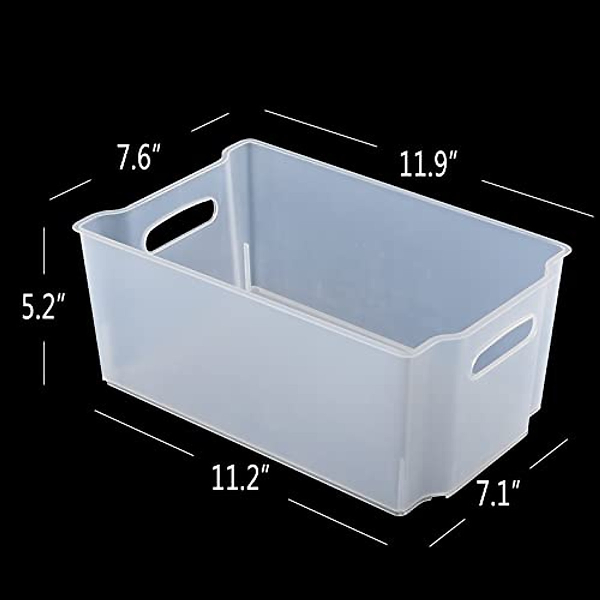 Jekiyo 4 Pack Stackable Pantry Freezer Bin, Small Plastic Storage Container Bins Box, Clear, F