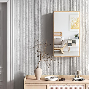 RELAX4LIFE Bamboo Medicine Cabinet with Mirror - Bathroom Cabinet Wall Mount w/Single Door, 2 Adjustable Shelves, Hanging Small Storage Cabinet for Entryway Living Room, Mirrored Bathroom Wall Cabinet