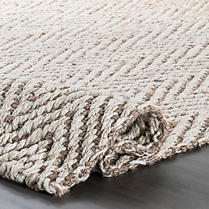 nuLOOM Vania Chevron Jute Area Rug, 5x8, Off-White