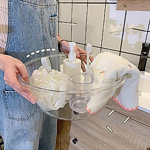 Transparent Wash Basin, Thick PET Plastic, Sturdy Large Capacity, Multifunction, Round Clear Dish Tub for Home Kitchen Bathroom (Large)