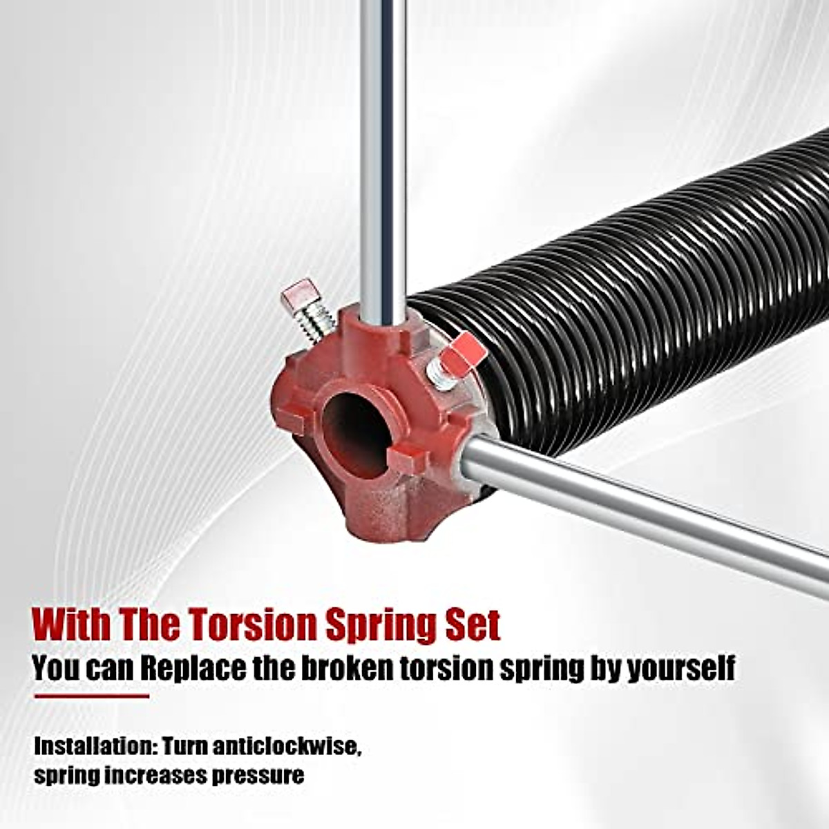 JZSDB Garage Door Torsion Springs, Pair of 0.250 x 2" x 28" Garage Door Spring with Non-Slip Winding Bars, Bearings and Gloves, Minimum of 15,000 Cycles