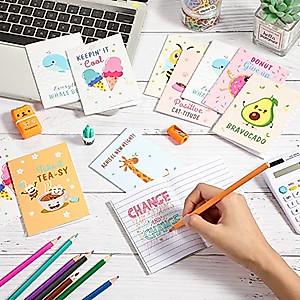 Pajean 20 Pcs Mini Notebooks Journal Notebook with Pun Motivational Notepads for Kids Reward Travel Present Supplies Inspirational Small Pocket Notepad School Office Home Gift