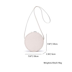 YONBEN Circle Crossbody Bag for Women - Cotton Canvas Circle Purse with Zipper, Adjustable Knot Shoulder Straps