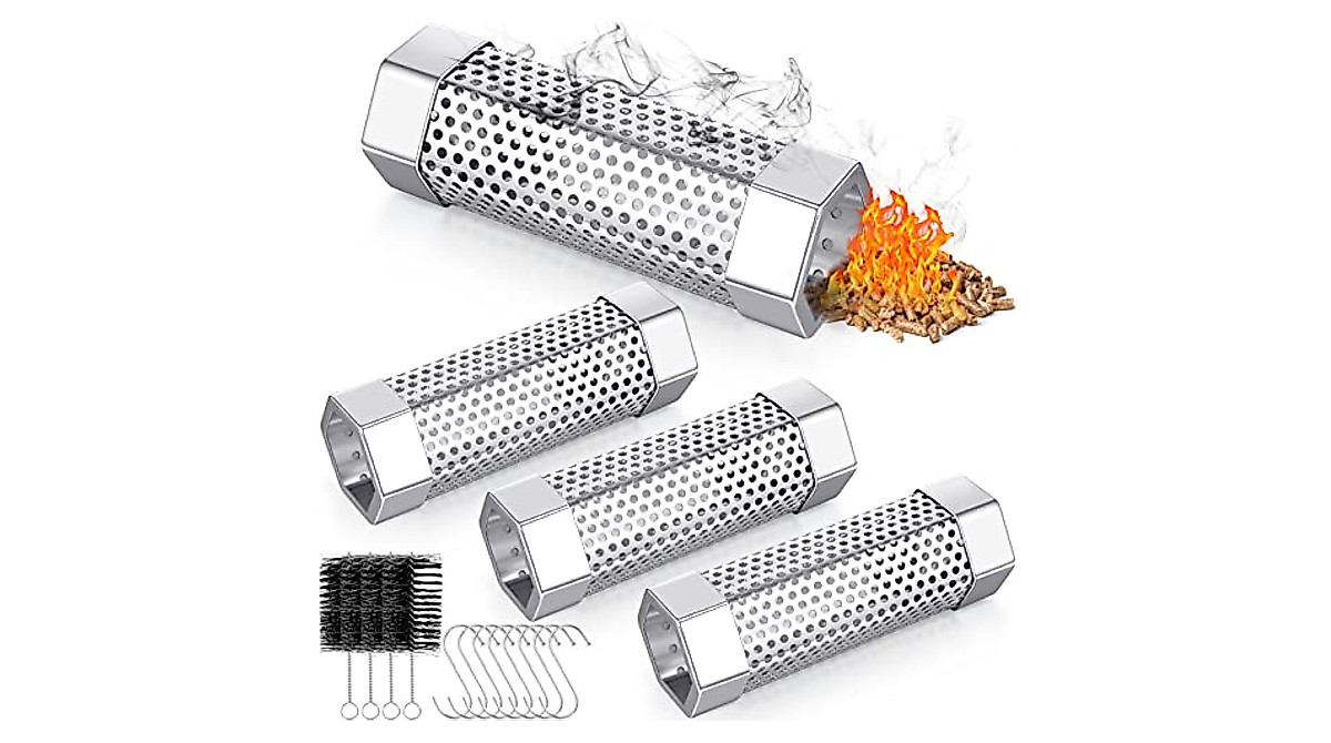 Pellet Smoker Tube Set - 4 Stainless Steel Tubes for Hot & Cold Smoking